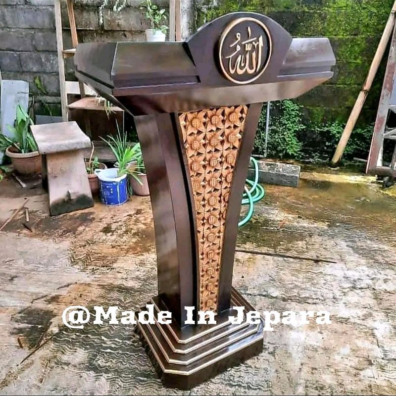 Jual Mimbar Podium Ceramah Imam Masjid Kayu Jati Minimalis Murah ...