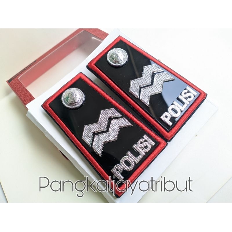 Jual Pangkat Pdh Polisi Aiptu Mika Bordir Kilap List Merah | Shopee ...