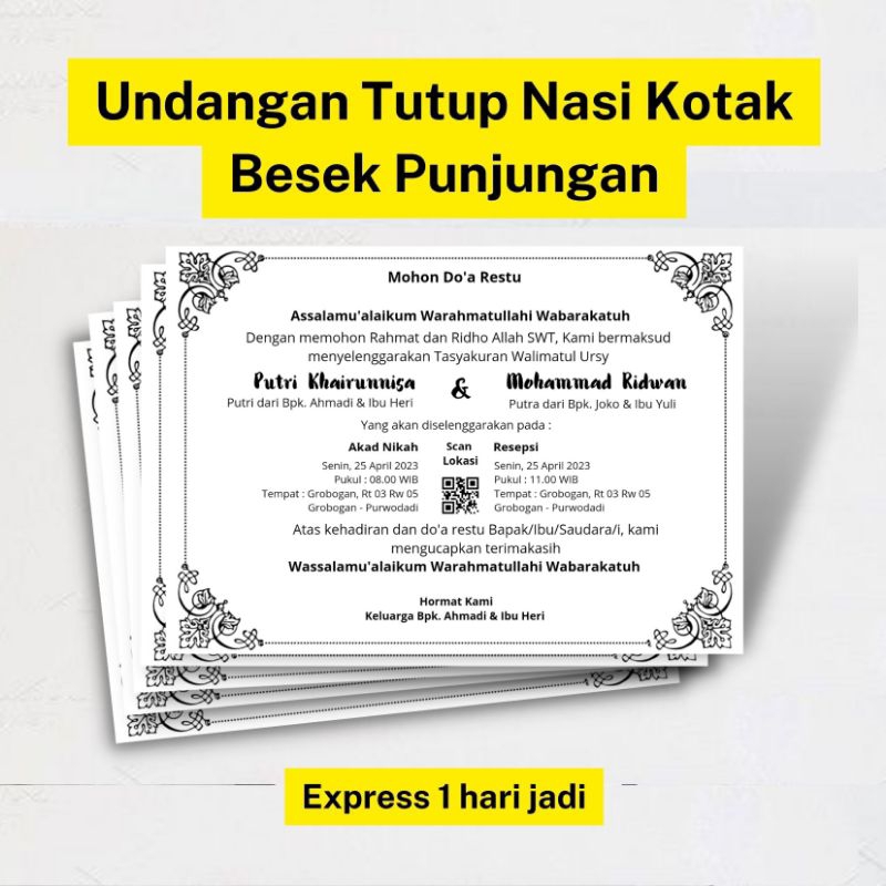 Jual Undangan Punjungan Tutup Nasi Box Kotak Berkat | Shopee Indonesia