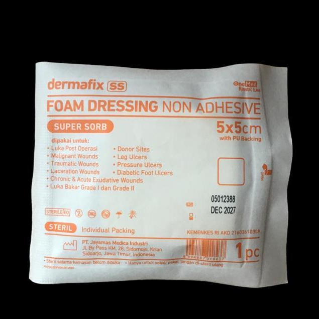 Jual Foam Pad / Dermafix SS Foam Dressing Non Adhesive 5 x 5 cm OneMed ...