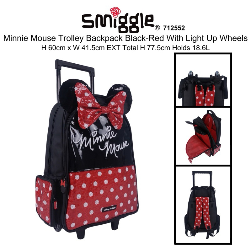 Jual Smiggle Minnie Mouse Trolley Bag Tas Troli Smiggle SD SMP | Shopee ...
