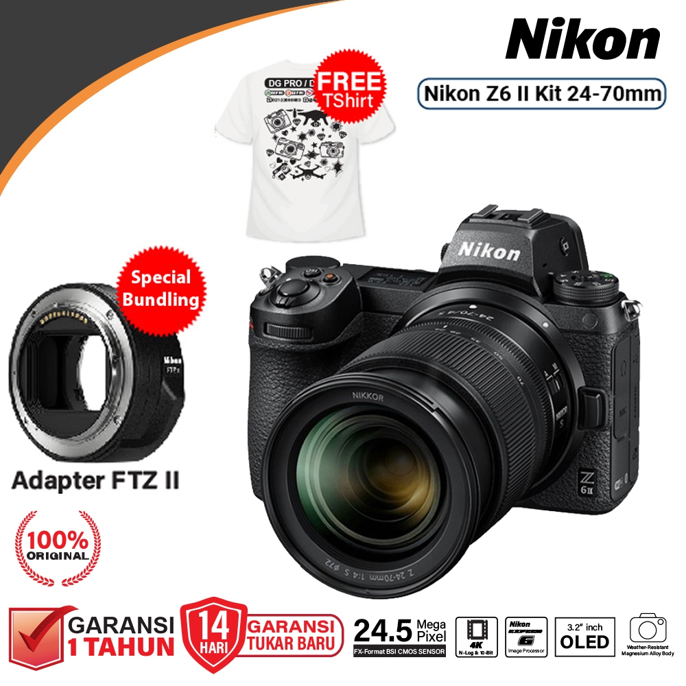Jual Nikon Z6 II Kit Z 24-70mm F4 S Mirrorless Camera Nikon Z6II - MARK 2 | Shopee Indonesia