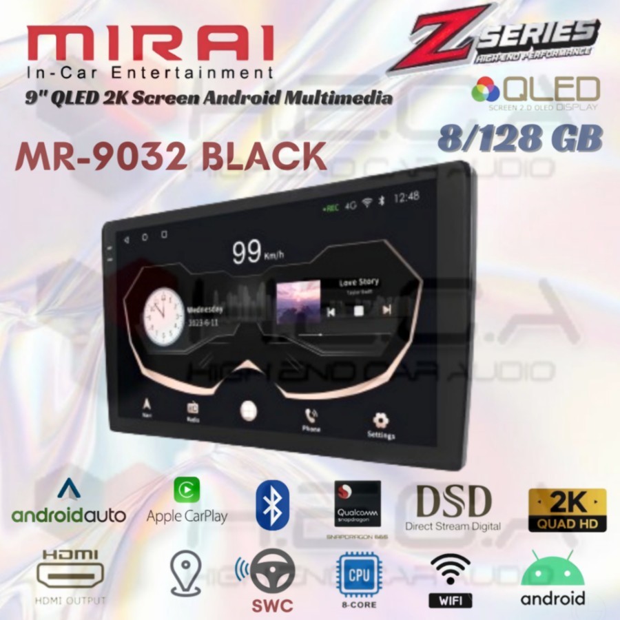 Jual Mirai MR-9032 BLACK Z Series 8/128 GB Android 9" Head Unit Tape Mobil | Shopee Indonesia