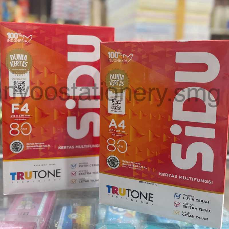 Jual KERTAS FOTOKOPI HVS PUTIH F4 A4 80 GRAM SIDU SINAR DUNIA | Shopee Indonesia