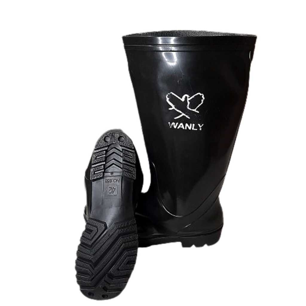 Jual Sepatu Boots Hitam Tinggi Boot Karet Safety Tukang Bangunan Tahan ...