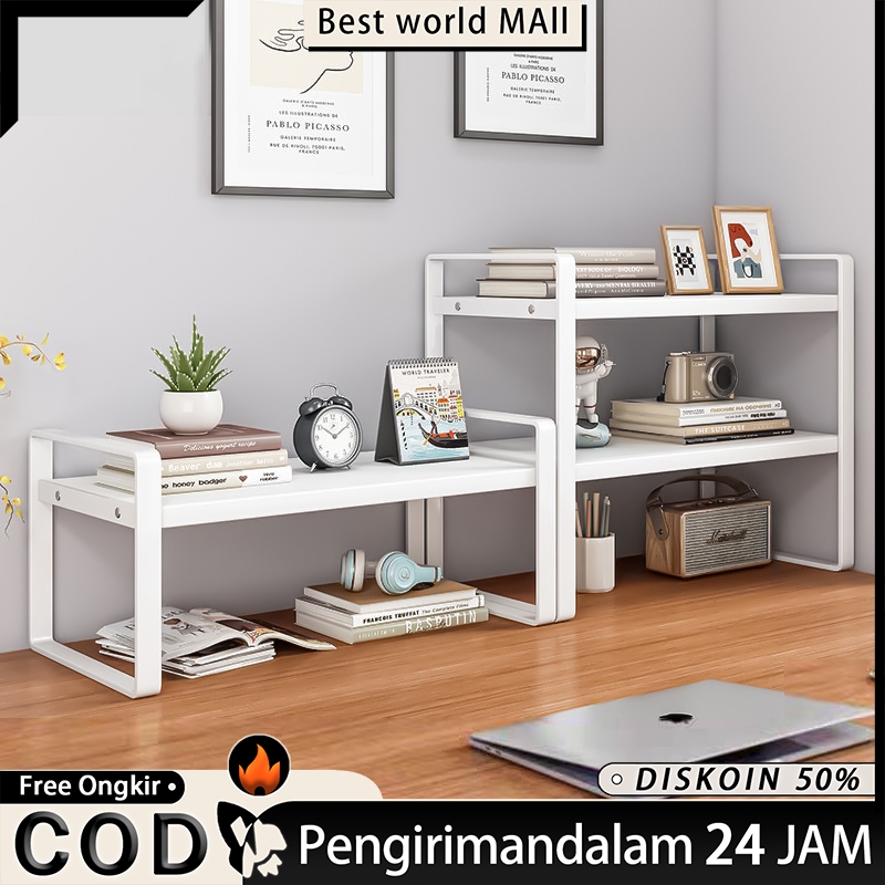 Jual Rak Buku Rak Buku Desktop Rak Meja Stationery Desktop Storage Rak ...