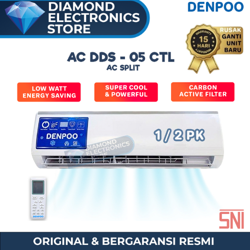 Jual DENPOO AC Split Platinum 1/2 PK Pendingin Ruangan DDS-05-CTL ...