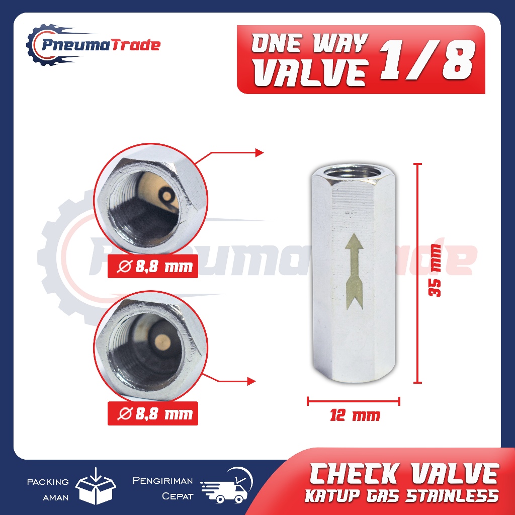 Jual Check valve / one way valve / no return valve 1/4" 1/2'' 1/8'' 3/8 ...