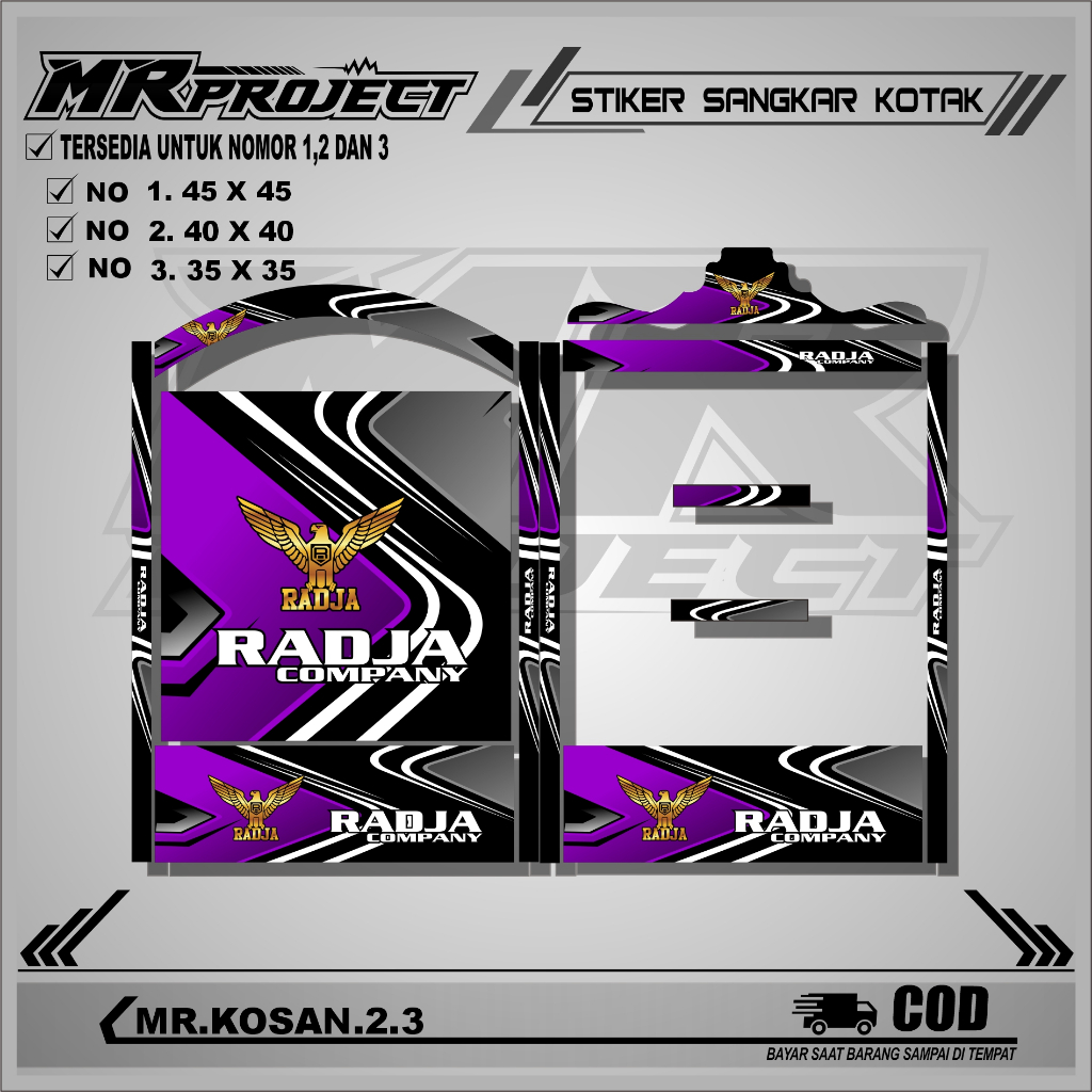 Jual Stiker Decal Sangkar Kotak-Sticker Ebot Kosan Sangkar motif Radja ...