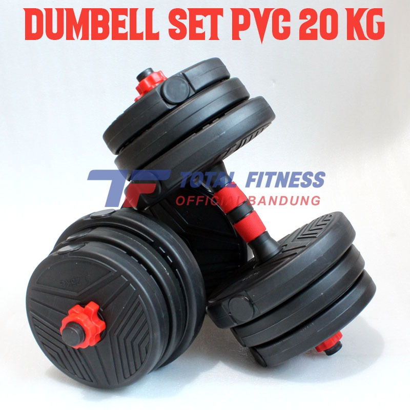 Jual Dumbell Set PVC 20kg Dumbel Barbel Plastik Alat Angkat Beban Olahraga | Shopee Indonesia