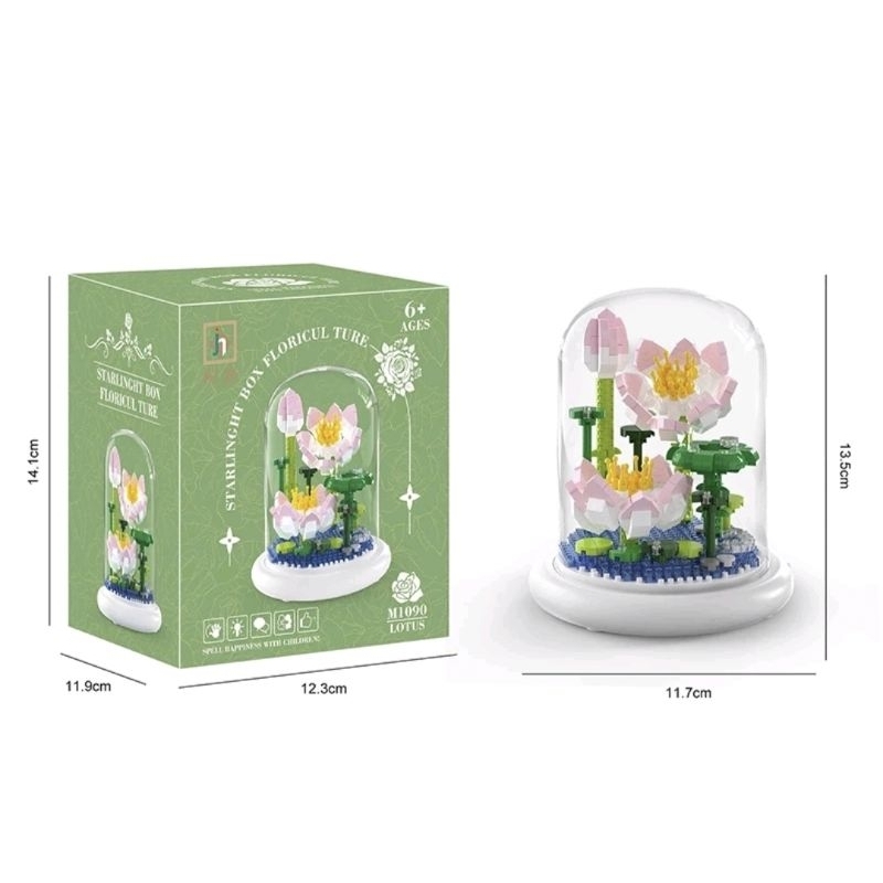 Jual Bricks Blok Bunga Lampu Balok Susun Hadiah Valentine Flower ...