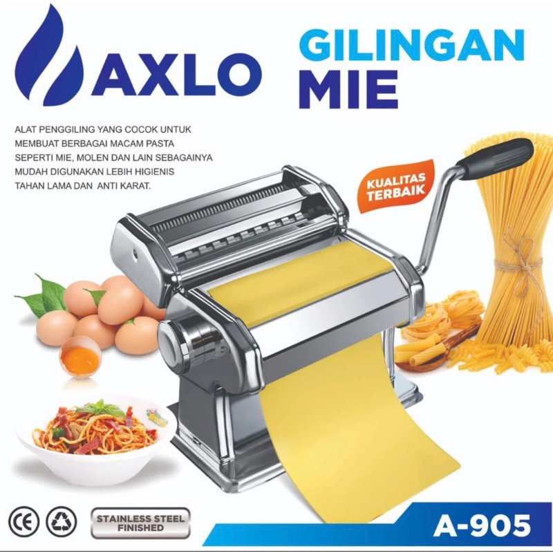 Jual Gilingan Mie Pasta Pangsit Merk Axlo Bahan Stainless anti karat ...