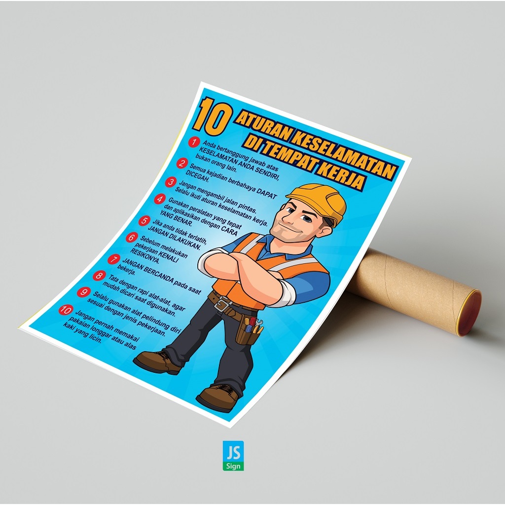 Jual POSTER SAFETY K3 - 10 ATURAN KESELAMATAN KERJA UKURAN A0 | Shopee ...