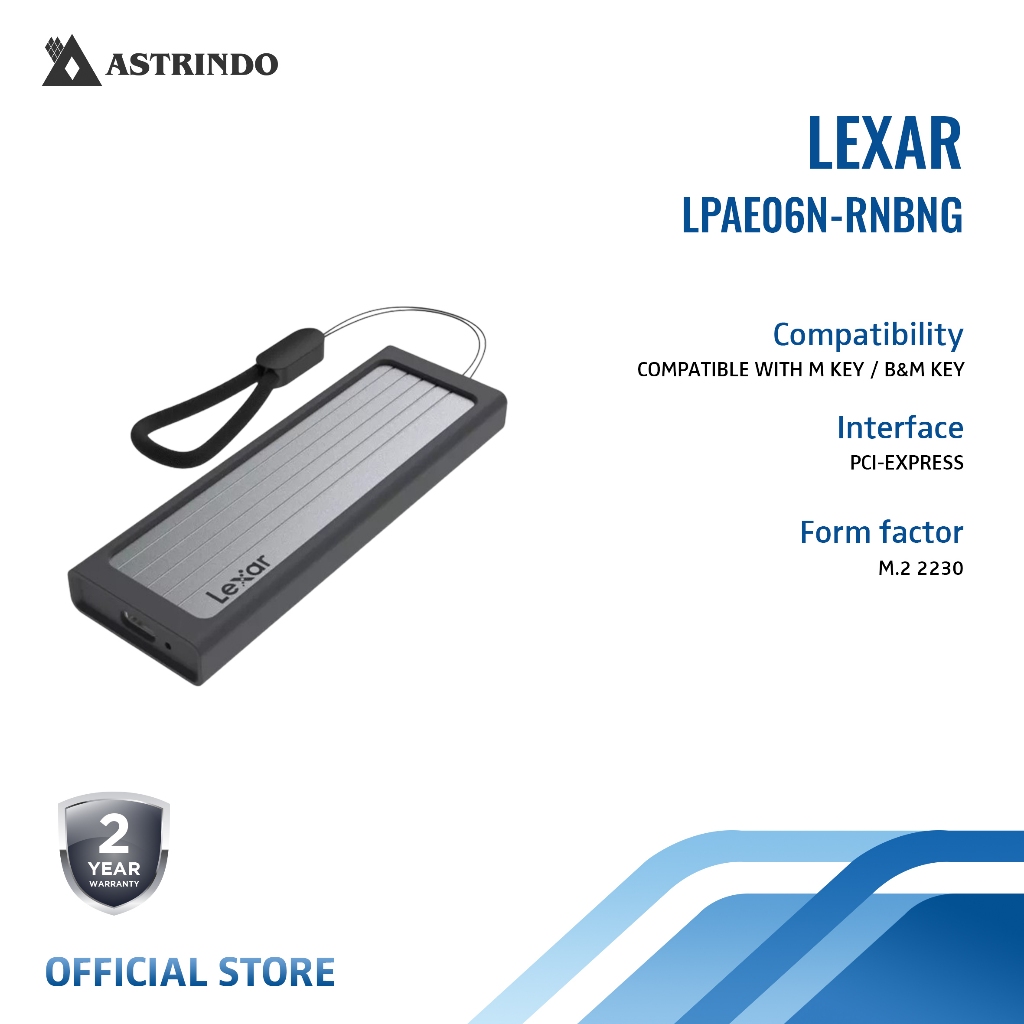 Jual Lexar® Accessories E6 M.2 SSD Enclosure - LPAE06N-RNBNG | Shopee ...
