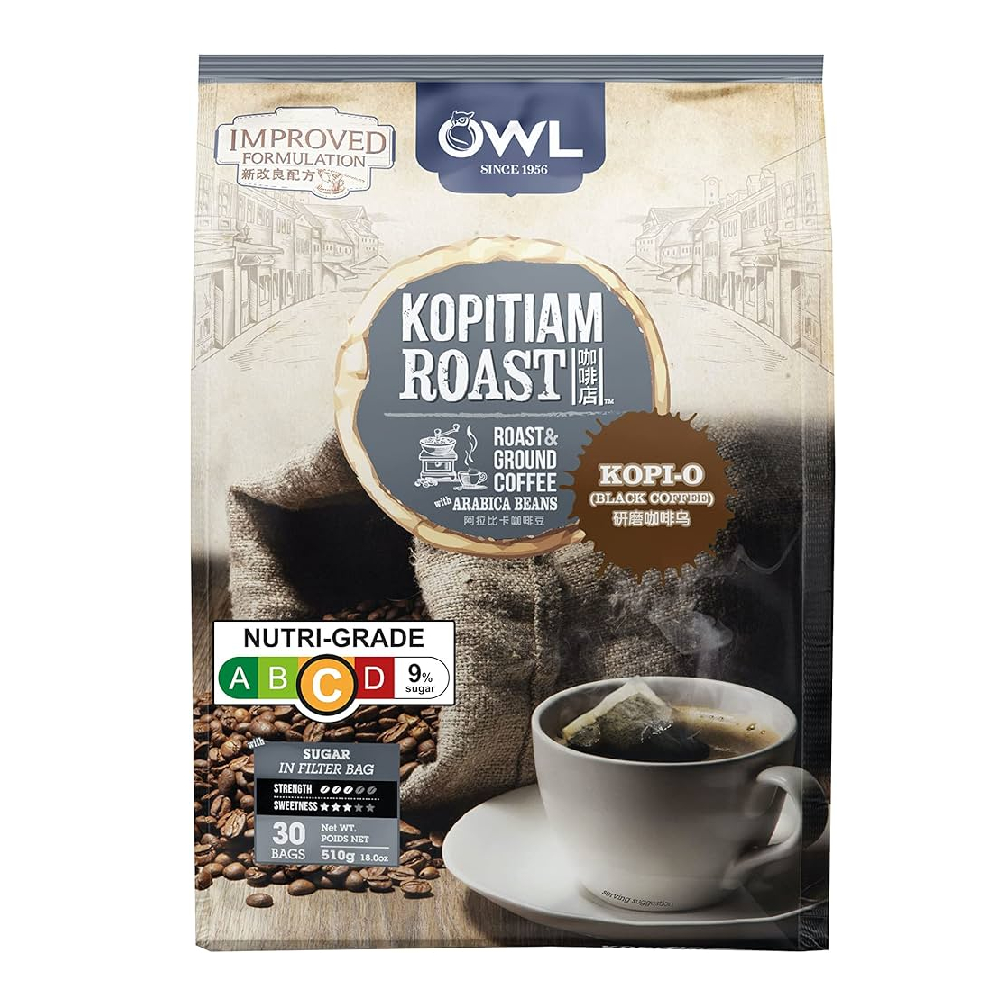 Jual Owl Kopitiam Roast Ground Coffee Kopi O Black Coffee 30 x 17 Gram | Shopee Indonesia