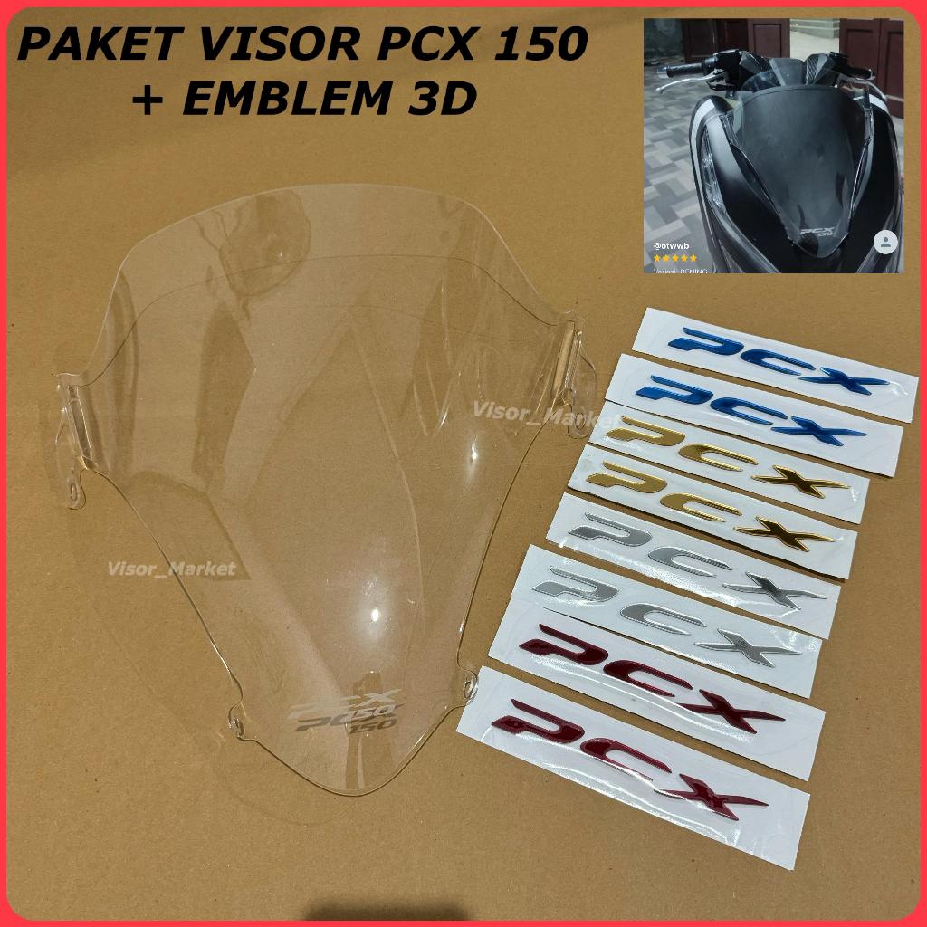 Jual PAKET VISOR PCX 150 DAN EMBLEM PCX 3D TIMBUL BAHAN AKRILIK 2MM ...