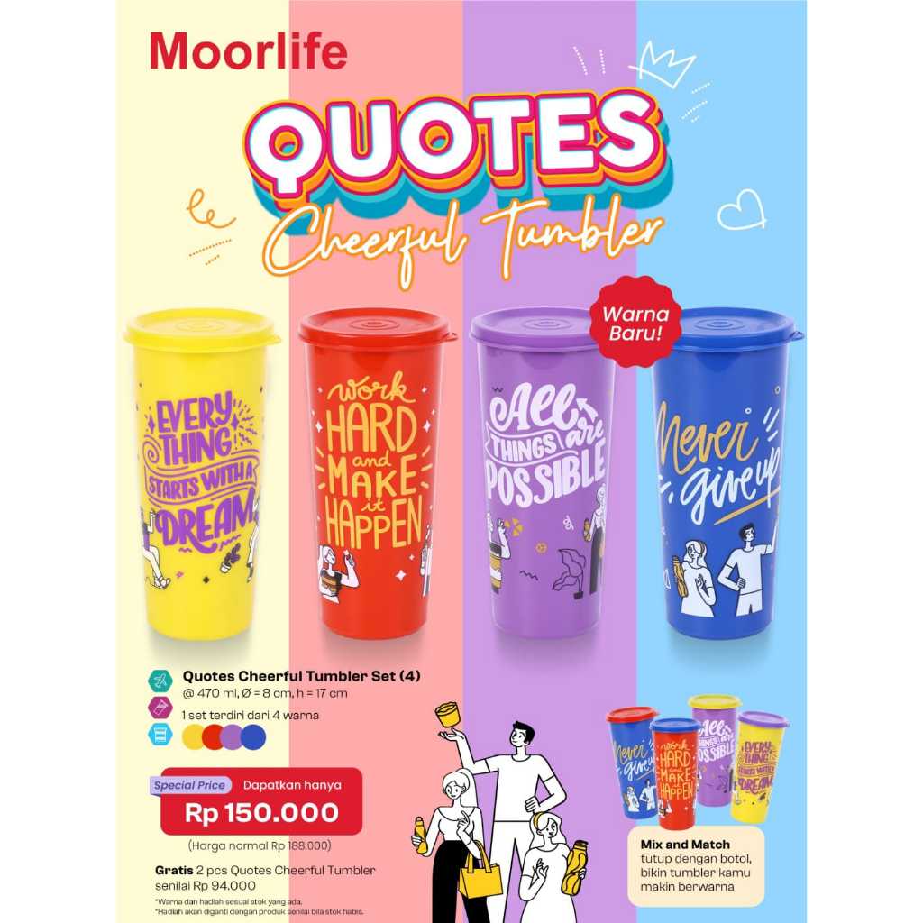 Jual Tumbler Colourfull Moorlife (1pc) | Shopee Indonesia