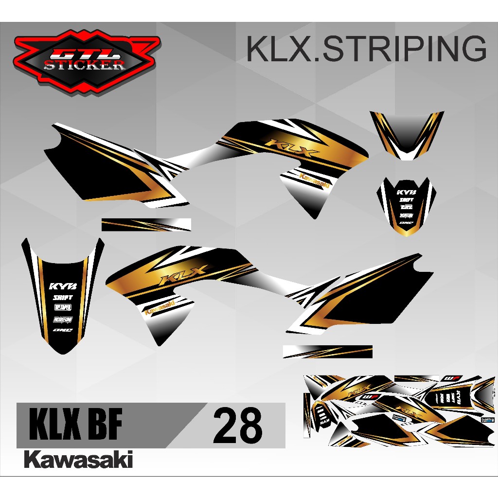 Jual Sticker Striping Semifull Kawasaki KLX 150 G / SE / BF Sticker Lis ...