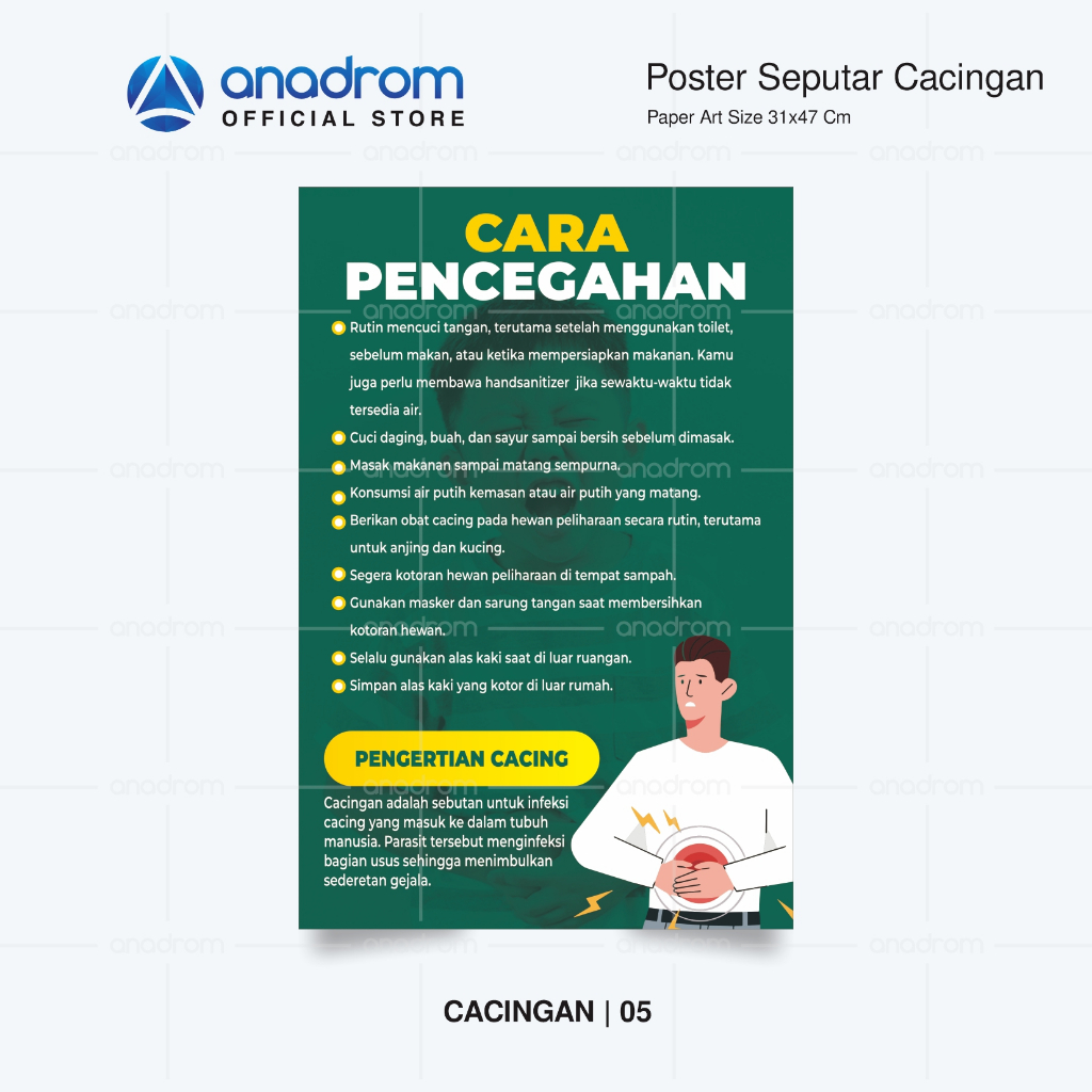 Jual Poster Cegah Cacingan pada Anak | Poster Apa itu Cacingan | Poster ...