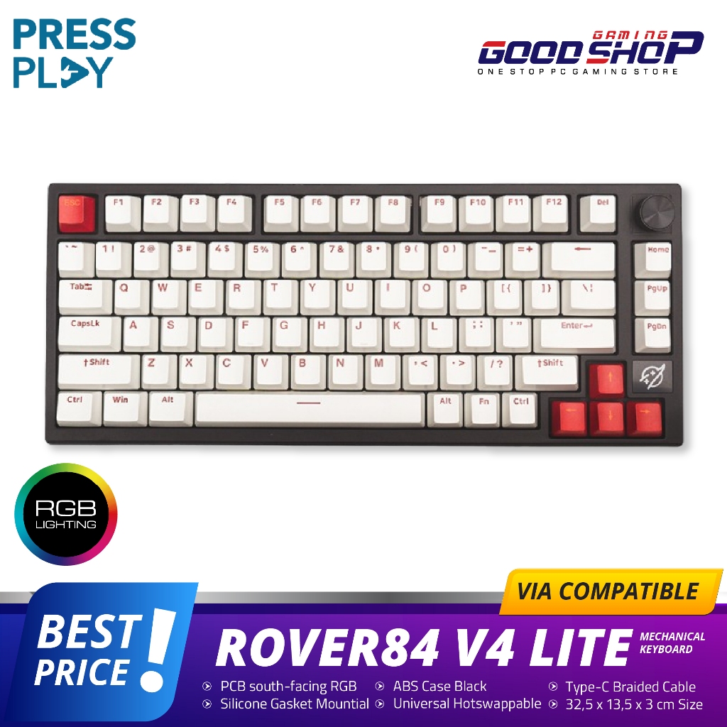 Jual ROVER84 V4 Lite 75% Wired Mechanical Keyboard by Press Play ...