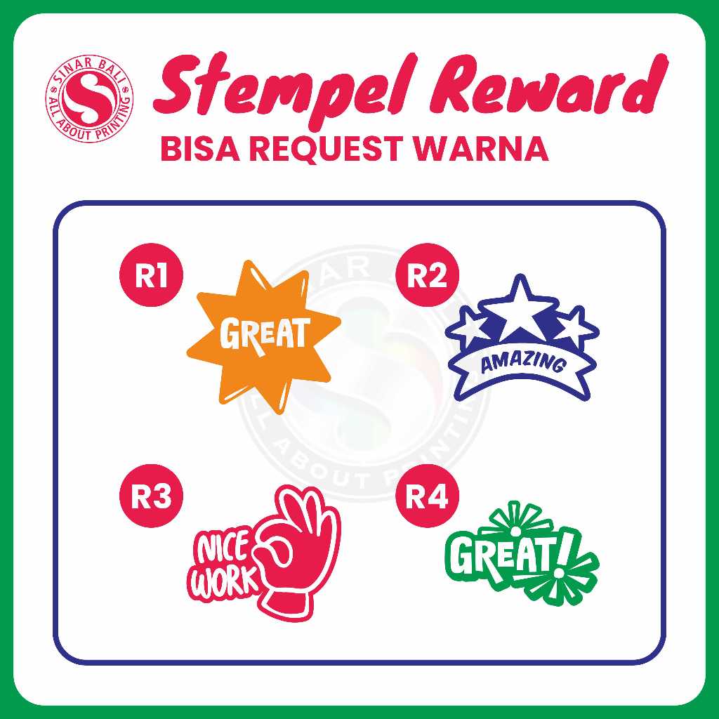 Jual Stempel Nilai Stempel Reward PAUD / TK / SD / Home Schooling ...