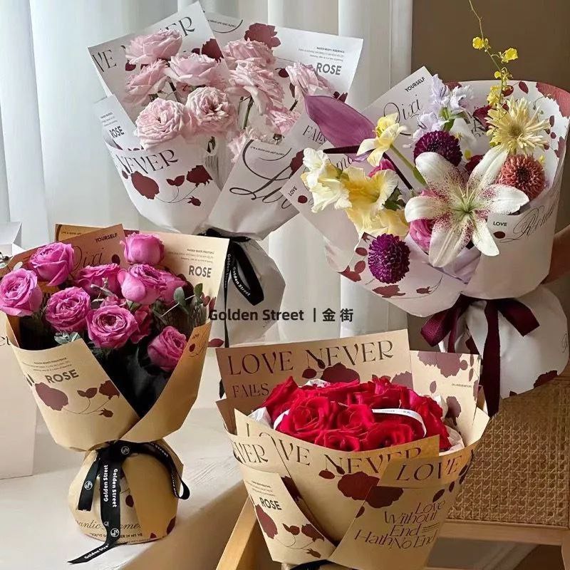 Jual Kertas Buket Bunga Kertas Kraft edisi Valentine Day / Flower ...