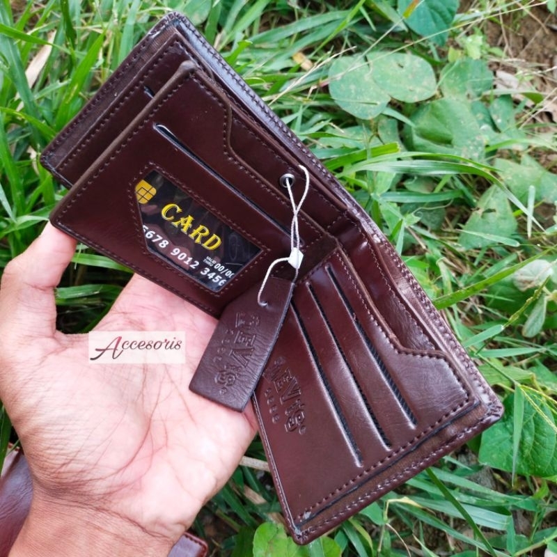 Jual New: Dompet Kulit Pria Lipat 4 Ruang. Dompet kulit Asli pria ...