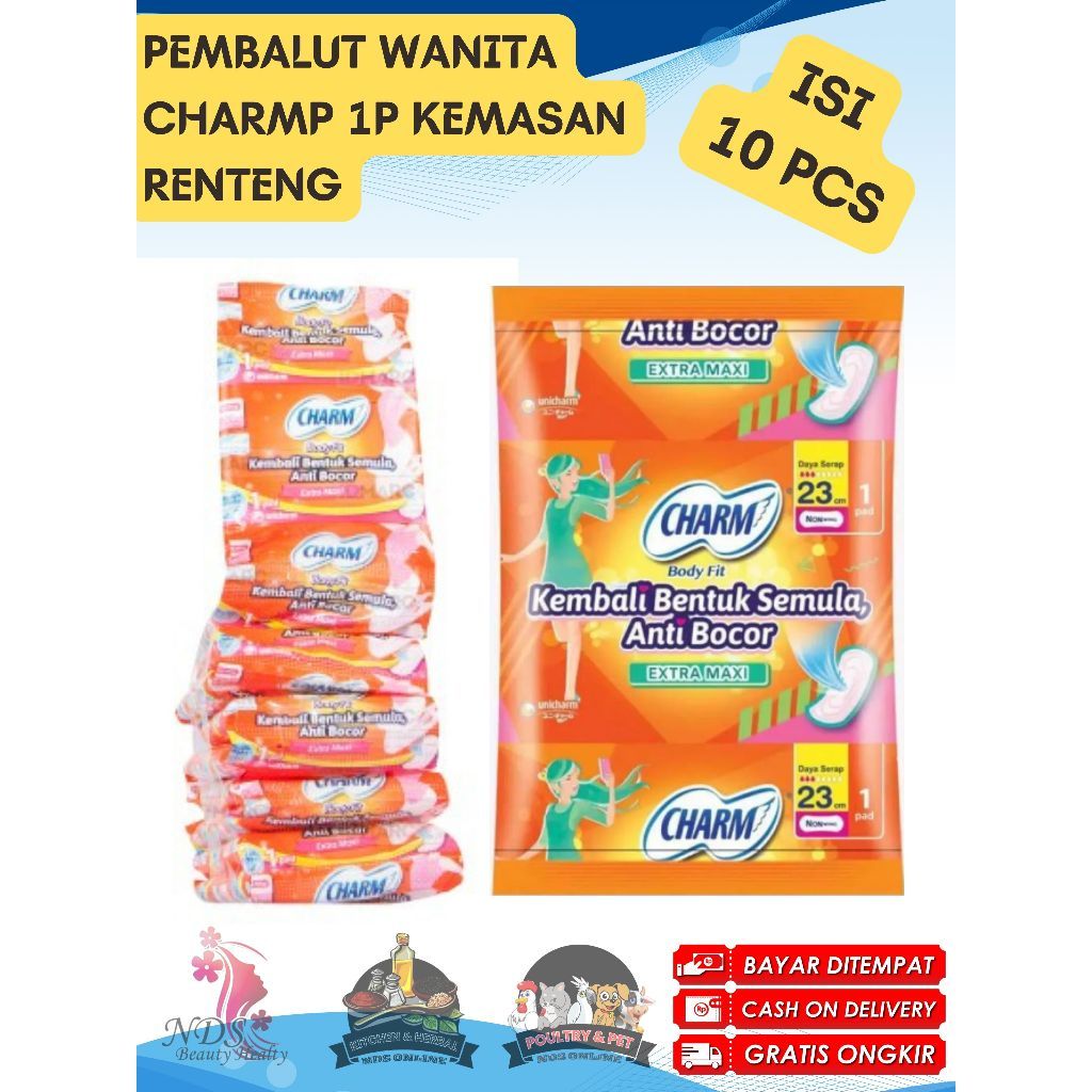 Jual Pembalut Wanita Charm Extra Maxi 23cm 1P Tidak Bersayap isi 10 Sachet | Shopee Indonesia