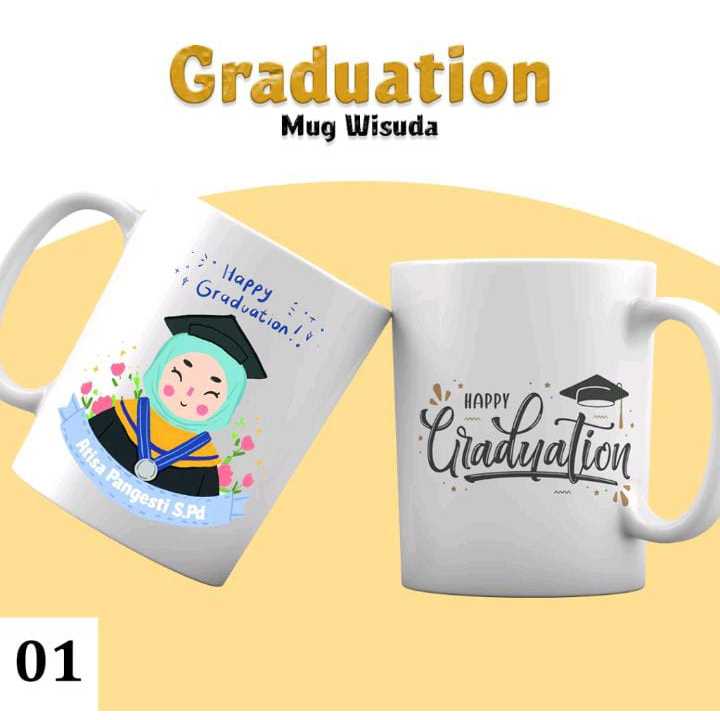 Jual GRADUATION/MUG CUSTOM HADIAH GRADUATION SOUVENIR GELAS MINUM BAHAN ...