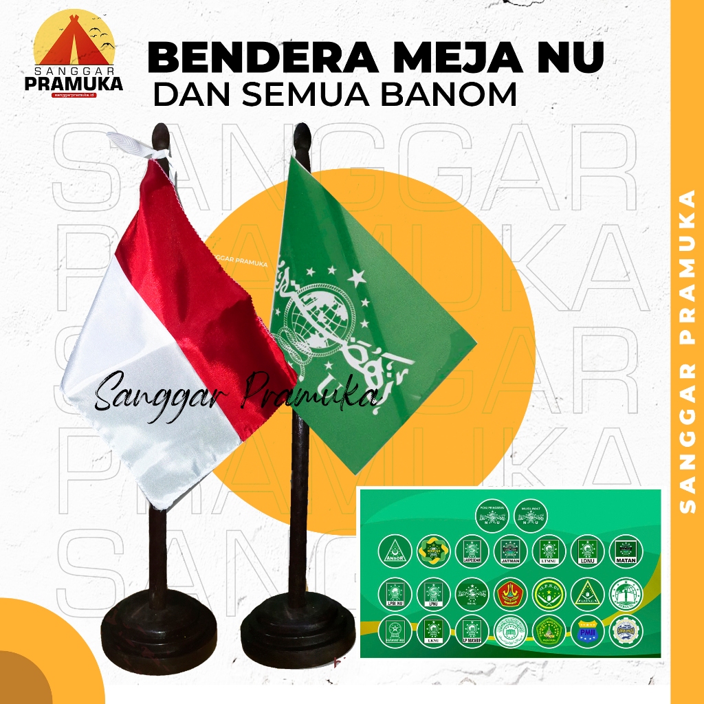 Jual Bendera Meja NU / Bendera Banom NU / Bendera NU | Shopee Indonesia