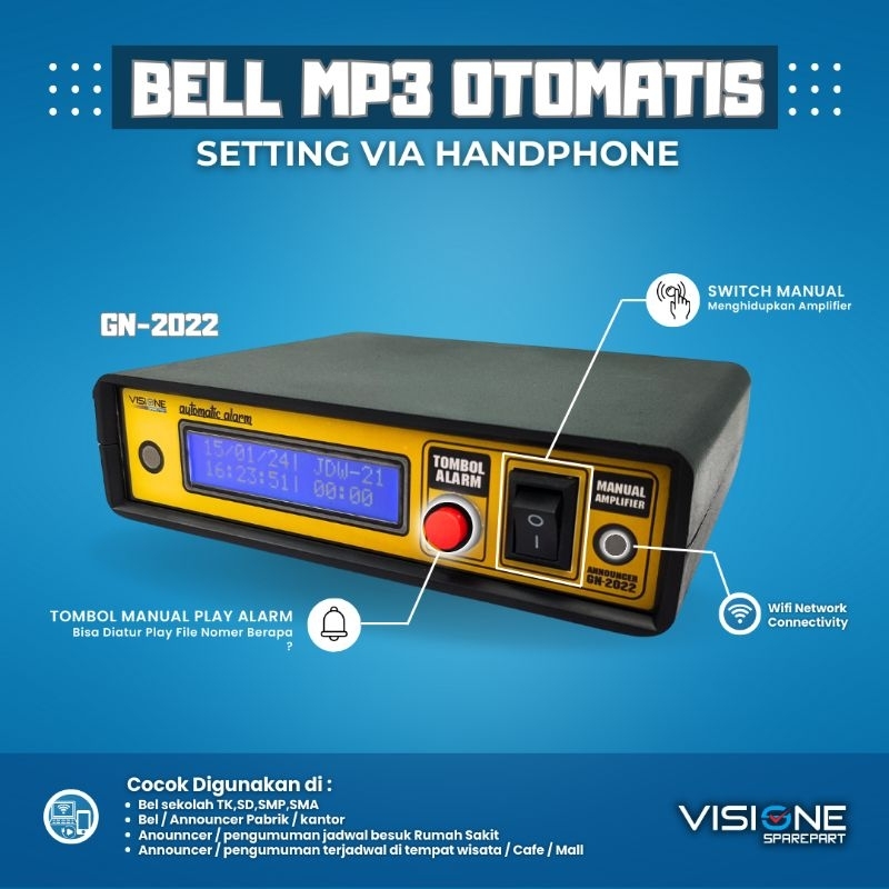 Jual BEL SEKOLAH OTOMATIS MP3 WIFI BEL PABRIK OTOMATIS MP3 WIFI BEL ...