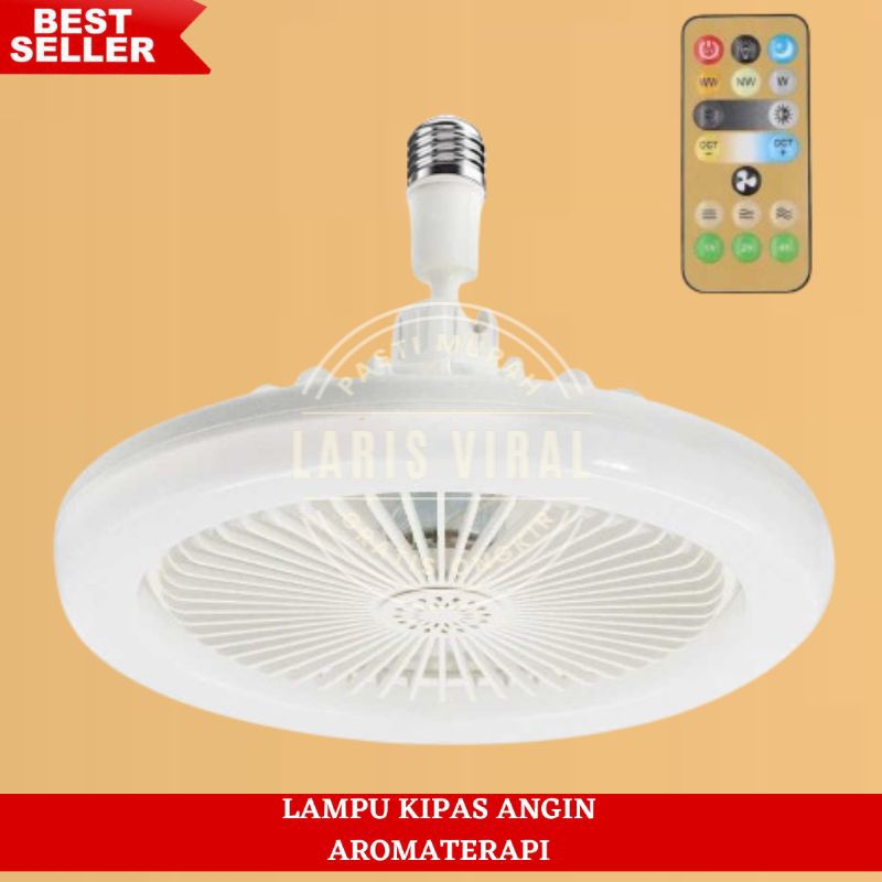 Jual Lampu Kipas Angin Gantung Remote 2in1 Bohlam LED E27 3 Warna ...