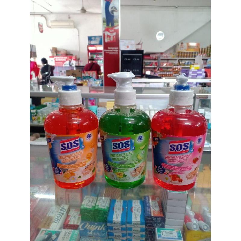 Jual SOS Antibacterial Handwash Sabun Cuci Tangan 400ml Pump | Shopee ...