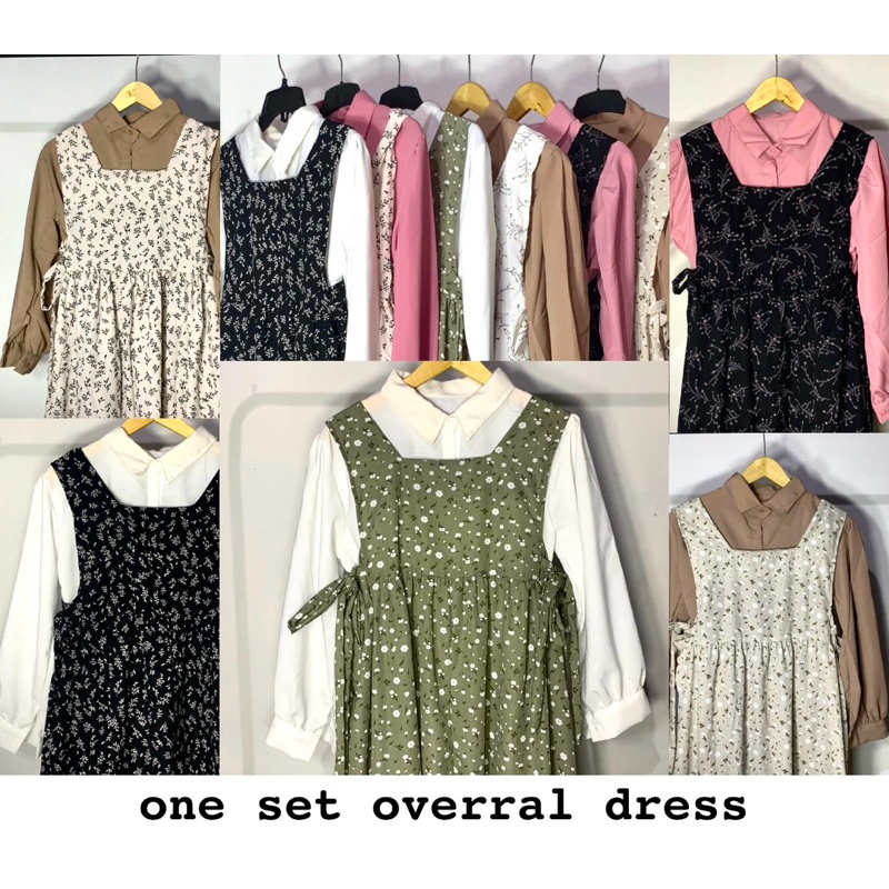 Jual HIMARI MIDI DRESS/ONE SET 2in1/OVERAL DRESS MOTIF FLORAL/OVERAL ...