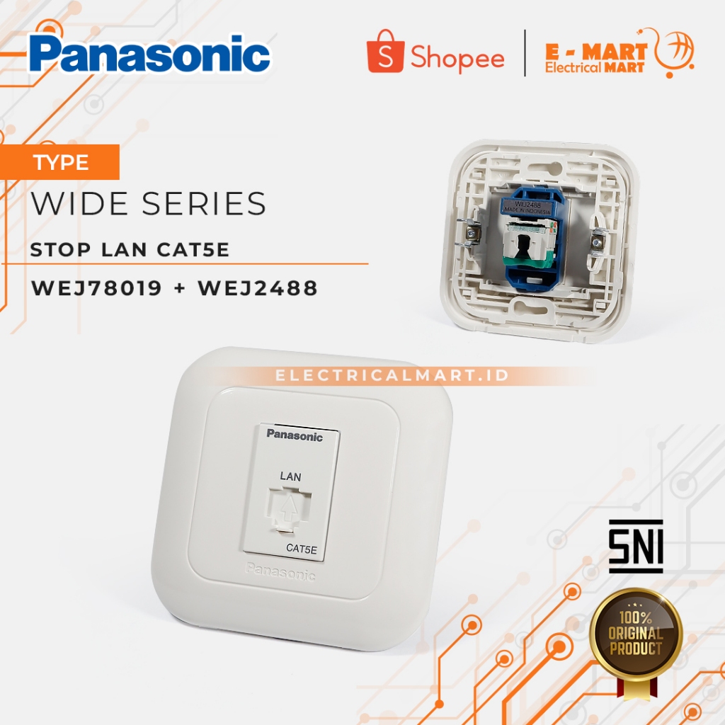 Jual PANASONIC STOP DATA Wide Series Outlet CAT5 / WEJ 78019 + 2488 ...