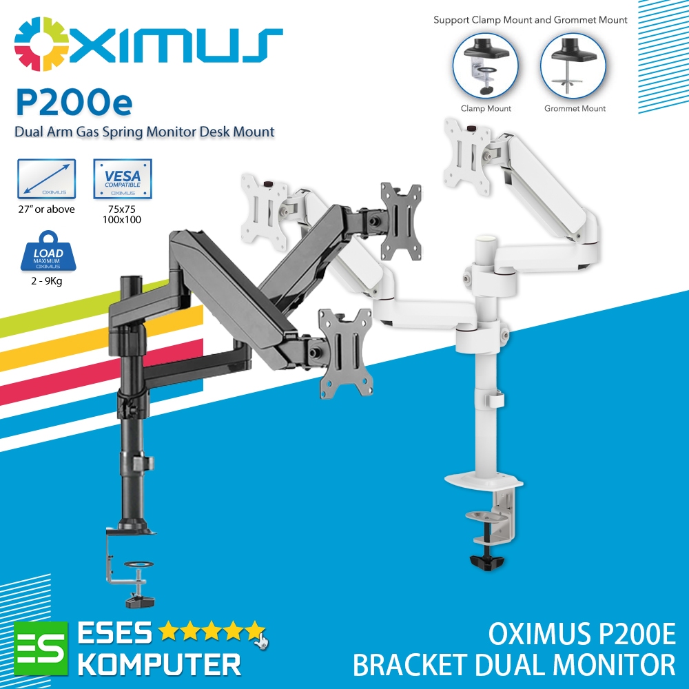 Jual Bracket Monitor Gas Spring OXIMUS P200e | Dual Monitor LCD LED ...