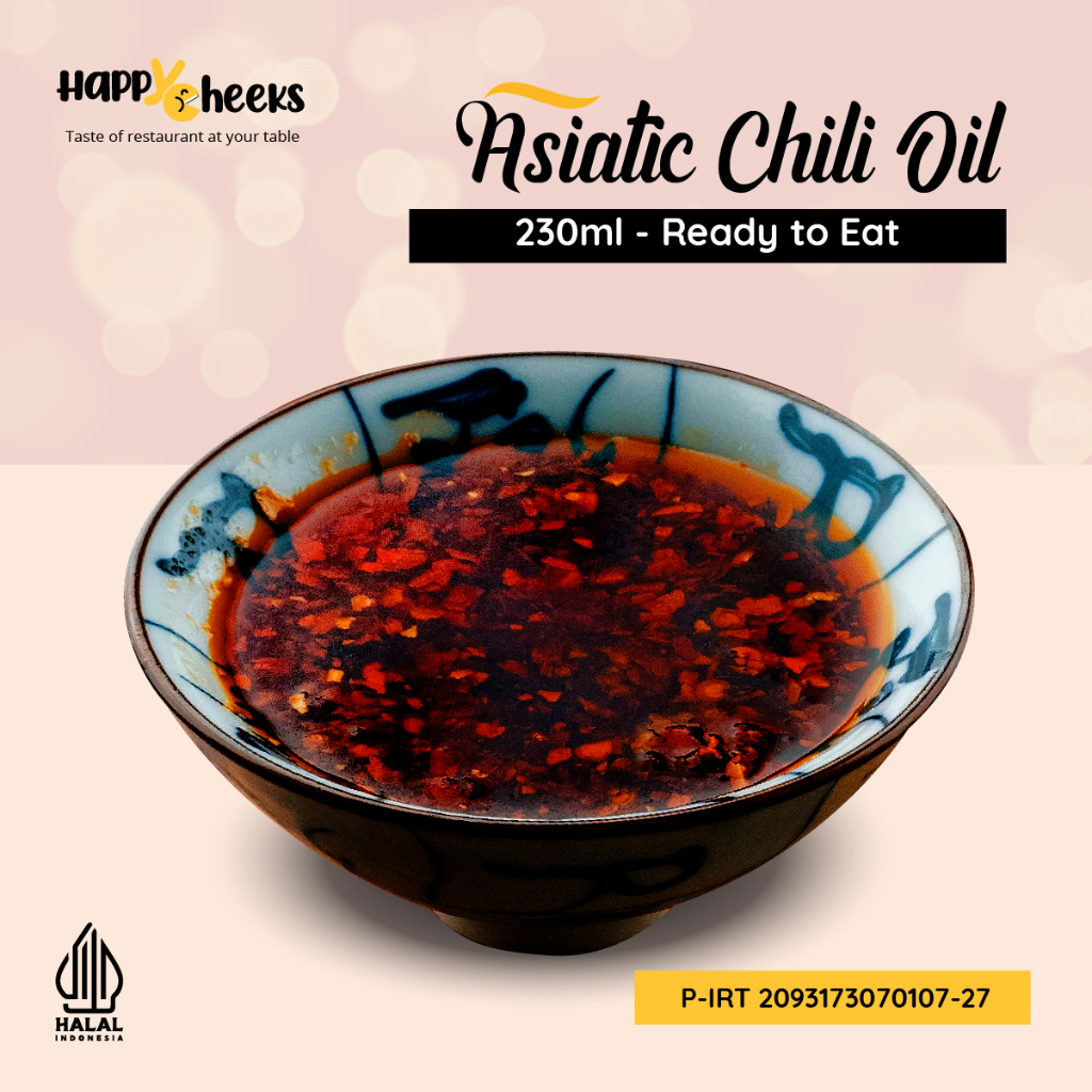 Jual happYCheeks - Asiatic Chili Oil 240gr/ Chilli Oil Ebi Halal ...