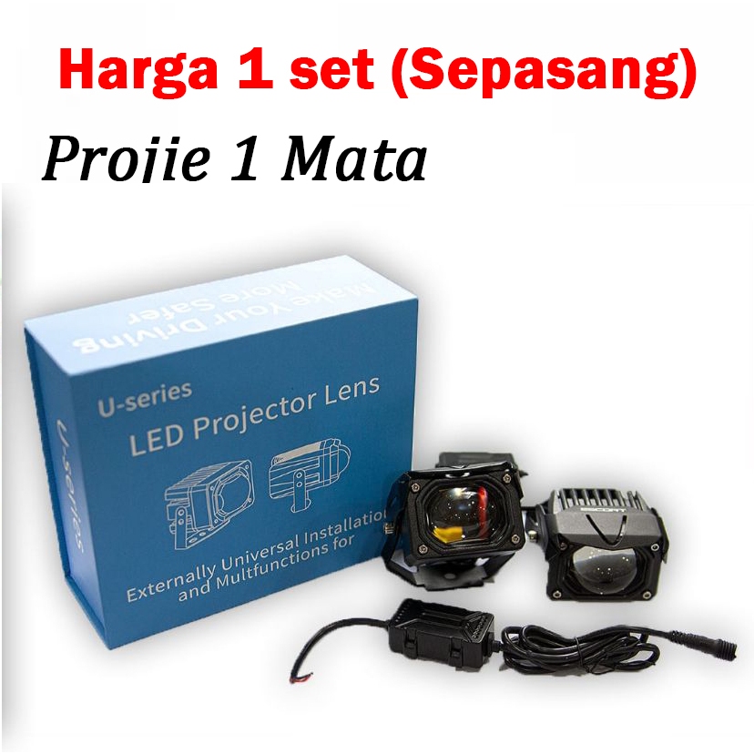 Jual Projie 1 Mata Lens LED Projector Double Color Lens U-Series/Lampu ...