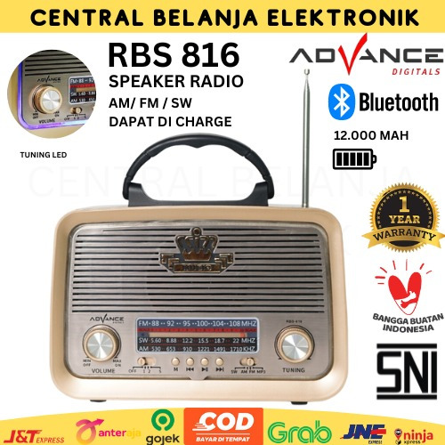Jual SPEAKER RADIO VINTAGE BLUETOOTH RADIO AM FM SW1 SW2 + SENTER RADIO ...