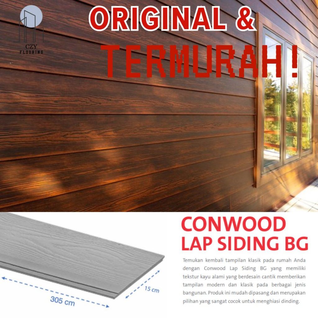 Jual CONWOOD LAP SIDING BG - Dinding texture kayu alami panjang 3,05m ...