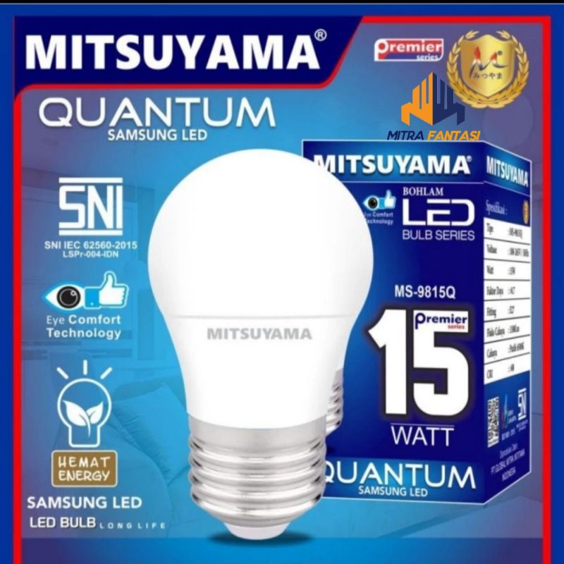 Jual Lampu LED Bohlam MITSUYAMA QUANTUM 15 Watt Premier Premiere Series 15w Bola Bulb Lamp E27 ...