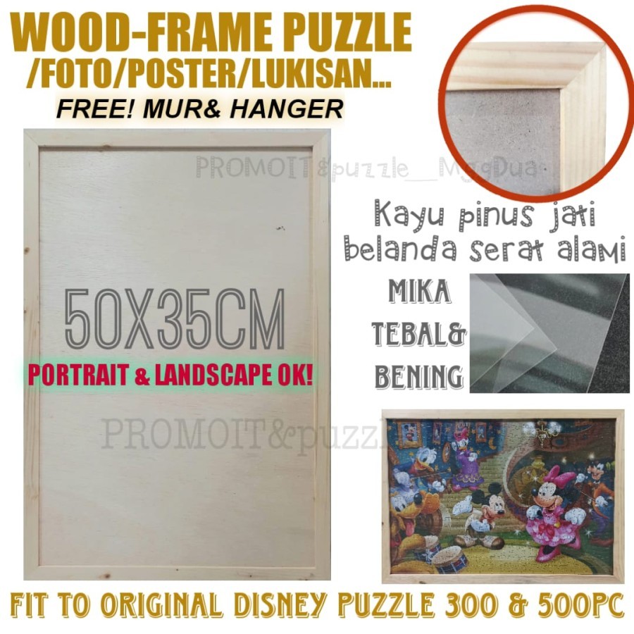 Jual FRAME BINGKAI PIGURA KAYU HARMONY 50X35cm Kokoh,Mika tebal&bening ...