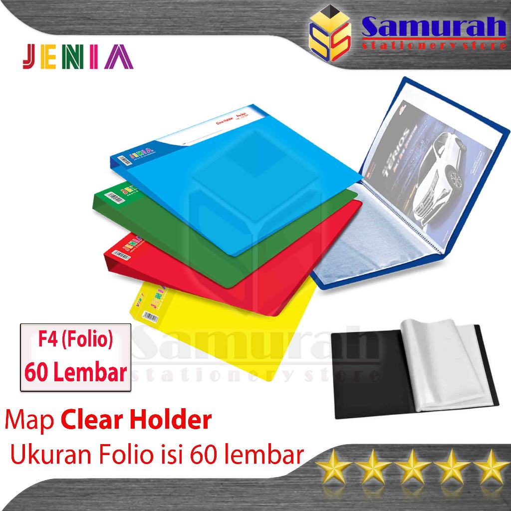 Jual Map Clear Holder 60 Pocket Polos Folio Jenia / Album Plastik isi ...