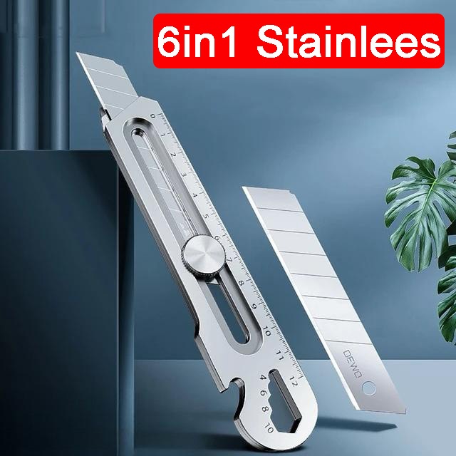 Jual 6in1 Pisau Cutter 18mm multifungsi baja cuter besi stainless besar ...