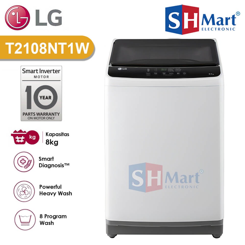 Jual MESIN CUCI LG 1 TABUNG 8 KG T2108NT1W / 9 KG T2109NT1G GARANSI ...