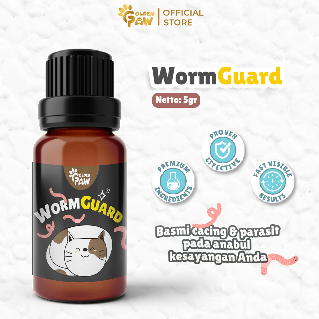 Jual Golden Paw - Worm Guard 5gr Obat Cacing dan Parasit untuk Kucing ...