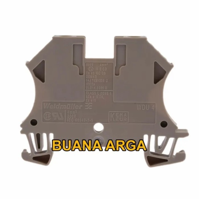 Jual Terminal Block Weidmuller WDU 4 Feed Through AWG Screw Type ...