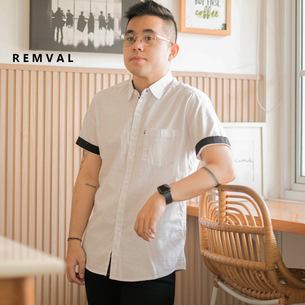 Jual Kemeja Pria List Hitam Putih Premium Lengan Pendek Dan Panjang ...