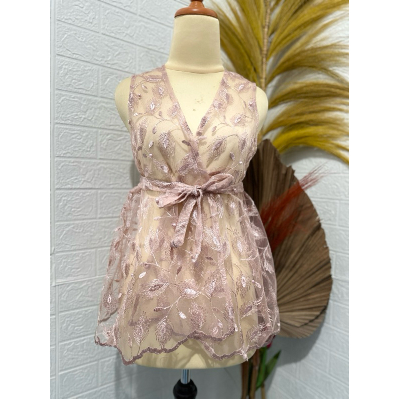 Jual Rompi Tile Brokat bordir Peplum | Shopee Indonesia