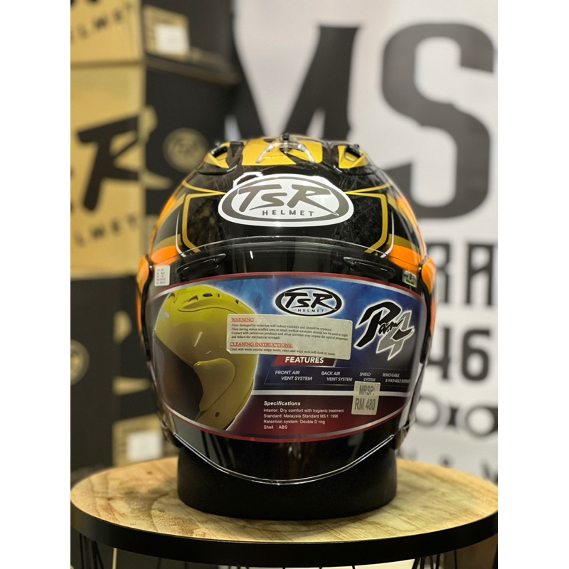 Jual Helm TSR RAM4 Motif Black Samurai/Spirit Gold | Shopee Indonesia